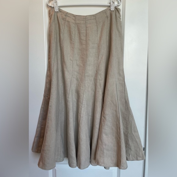J. Jill | Skirts | Jjill Linen Cottage Core Beige A Line Paneled Flare ...